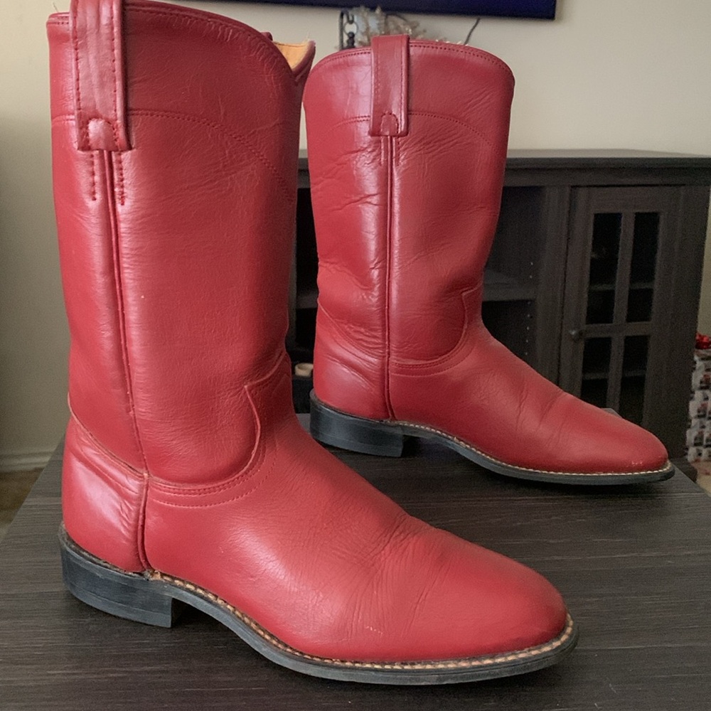 Rare Vintage Justin Red Roper Boots - Gem
